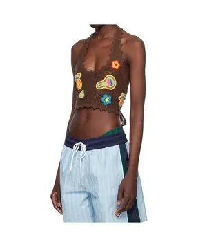 Casablanca Motif Crochet Cropped Top