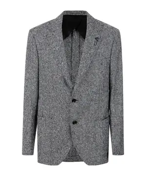 LARDINI Textured Two-button Blazer - Gray