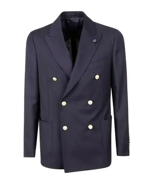 LARDINI Double-breasted Blazer - Black