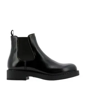 Prada Brushed Leather Chelsea Boots