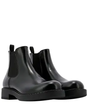 Prada Brushed Leather Chelsea Boots