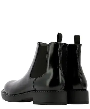 Prada Brushed Leather Chelsea Boots