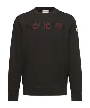 Moncler Logo Cotton Blend Sweatshirt - Black