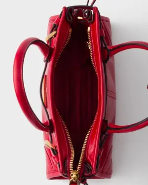 Prada Bonnie Leather Mini Handbag - Red