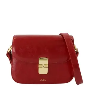 A.p.c. Grace Logo Printed Small Shoulder Bag - Red