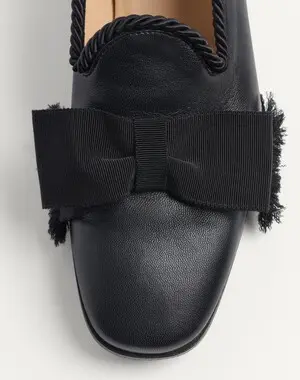 Valentino Garavani Leather Fringe Detailed Slip-on Loafers