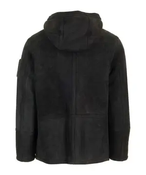 Stone Island Hooded Zip-up Jacket With Patches