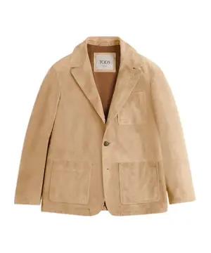 TOD'S Pashmy Suede Blazer With T-stitch Detailing