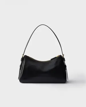 Prada Aimée Medium Leather Shoulder Bag - Black