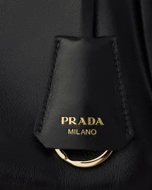 Prada Aimée Medium Leather Shoulder Bag - Black