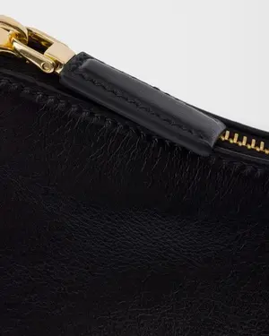 Prada Aimée Medium Leather Shoulder Bag - Black