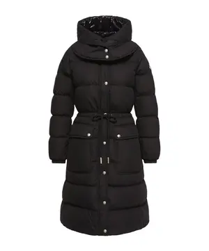 Moncler Hooded Long Down Jacket - Black
