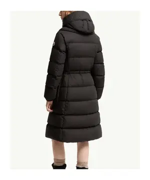Moncler Pic Hooded Long Down Jacket - Black