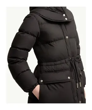 Moncler Pic Hooded Long Down Jacket - Black