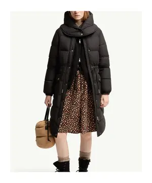Moncler Pic Hooded Long Down Jacket - Black