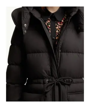 Moncler Pic Hooded Long Down Jacket - Black
