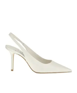 JIMMY CHOO Jimmy Choo Slingback Pointed Toe Pumps With Stiletto Heel Ivory