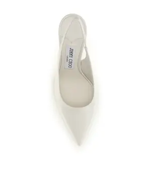 JIMMY CHOO Slingback Pointed Toe Pumps With Stiletto Heel - Ivory