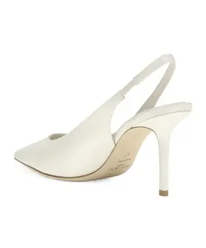 JIMMY CHOO Slingback Pointed Toe Pumps With Stiletto Heel - Ivory