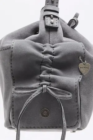 Acne Studios Ruffled Leather Shoulder Bag - Cool Grey
