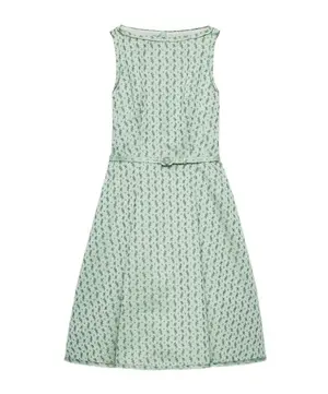 Prada Floral Print Duchess Dress - Chlorophyll