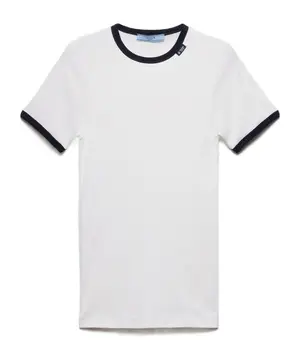 Prada Ribbed Knit Top With Logo Label