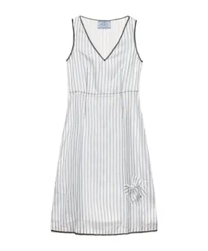 Prada Striped Dress With Bow - Sapphire