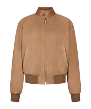 TOD'S Suede Bomber Jacket - Light Brown