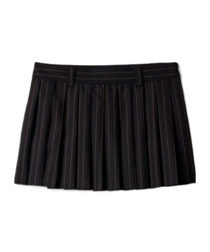 Miu Miu Pleated Pinstripe Mini Skirt