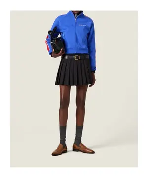 Miu Miu Pleated Pinstripe Mini Skirt