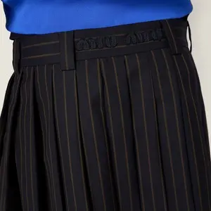 Miu Miu Pleated Pinstripe Mini Skirt