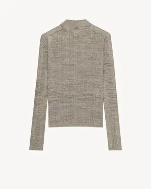Saint Laurent Polo In Ribbed Stretch Linen