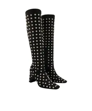 Coperni Embellished Knee-high Boots - Black/silver