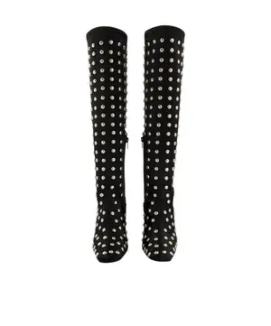 Coperni Embellished Knee-high Boots - Black/silver