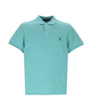 Polo Ralph Lauren Polo Ralph Lauren Logo Embroidered Short-Sleeved Polo Shirt Turquoise