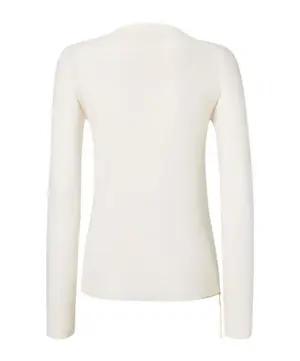 Fendi Slim Fit Jumper With Embroidered Logo And Contrast Stitching