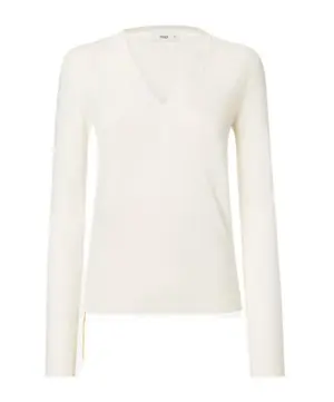 Fendi Slim Fit Jumper With Embroidered Logo And Contrast Stitching
