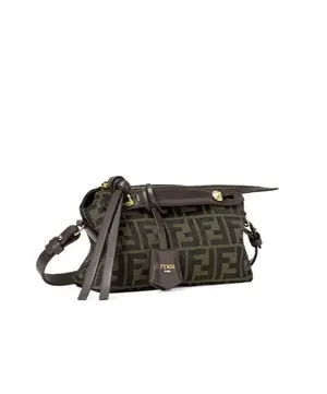 Fendi Mini The Way Soft Ff Zucca Jacquard And Leather Bag - Brown