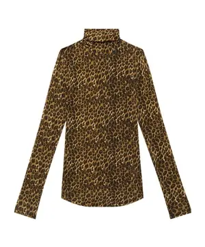 Isabel Marant Étoile Joyela Leopard Print Turtleneck Top