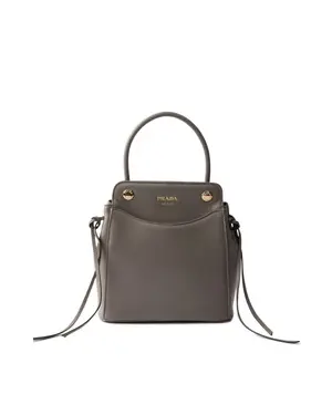 Prada Carry Mini Leather Handbag - Clay