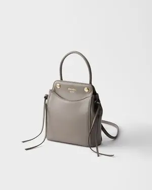 Prada Carry Mini Leather Handbag - Clay