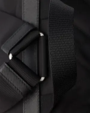 Prada Medium Quilted Re-nylon Backpack With Saffiano Leather Trim - Black