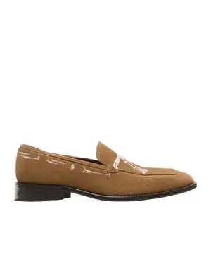 Acne Studios Printed Suede Loafers - Light Brown