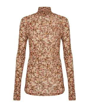 Isabel Marant Étoile Multicolored Printed Knitted High Neck Top