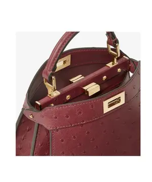 Fendi Peekaboo Iseeu Petite Dark Ostrich Bag