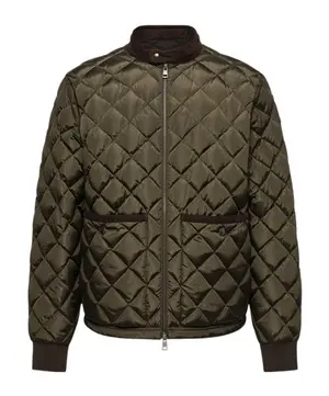 Moncler Quilted Down Jacket With Logo Patch