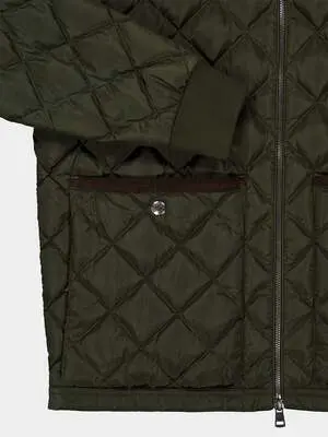 Moncler Quilted Down Jacket With Logo Patch