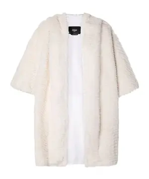 Fendi Mink Travel Poncho - White