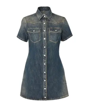 FENDI Blue Washed Denim Short Dress