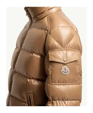 Moncler Maya Hooded Short Down Jacket - Beige
